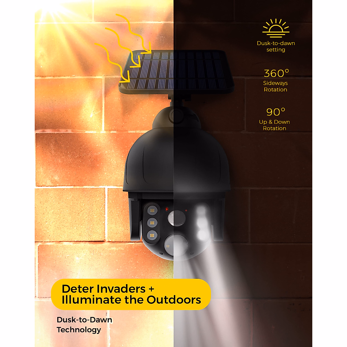 Guardian Torch Mark II - Security Solar Outdoor Lights (1 Pack) - Solar Powered Motion Sensor Outdoor Lights - Waterproof - Solar Flood Lights Outdoor with 11 Powerful LEDs - Floodlight for Outside