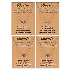 YANCHUN Best Friend Necklace Friendship Necklaces for 2/3/4/5 Friend Gifts for Women Bff Friends Sisters Bestie Necklace Sister Birthday Gifts