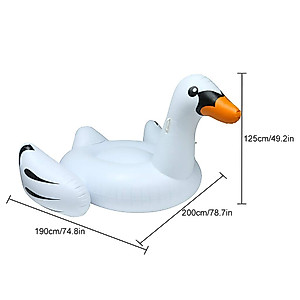Toxz Swan Inflatable Ride-On Sitting Swimming Ring,Suitable for Children and Adults,Built-in Handles,74.8" X 78.7" X 49.2"(Ship from US!)