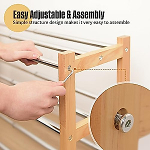 NUDUKO Expandable Shoe Rack Storage Organizer - Adjustable 3 Tier Small Shoe Rack Heavy Duty Free Wood and Metal Standing Shoe Shelf for Closet Bedroom Entryway (Natural)