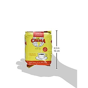 Cafe Crema Medium Roast Ground Puerto Rican Coffee, 14 Ounce Bag (Pack of 2)