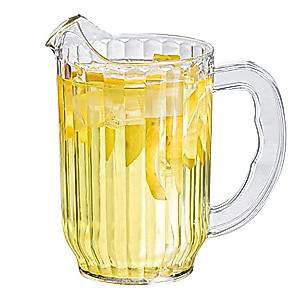 Restaurantware Base 32 Ounce Beer Pitcher, 1 Durable Restaurant Pitcher - Hard Plastic, Serve Soda, Lemonade, Juice, or Sangria, Clear Plastic Water Pitcher, For Bars, Parties, or Homes