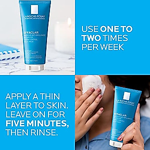 La Roche-Posay Effaclar Clarifying Clay Face Mask for Oily Skin, Unclogs Pores and Controls Shine Without Over-Drying, Packaging May Vary