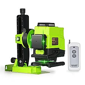 Zokoun IE12,12 Lines Green Beam 360° Rotary Self-leveling Laser Level Horizontal&Vertical Cross Line Leveler With Wireless Control 3D Laser Level with Li-ion Battery