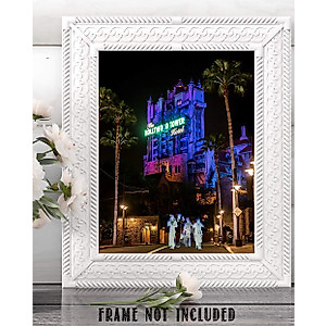 Tower of Terror with Ghosts - 11x14 Unframed A Print - Great Children's Room Decor and Gift for Disney Fans Under $15