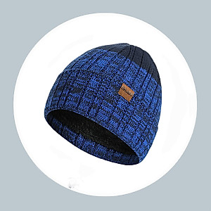 JTJFIT Winter Knit Beanie Hat Scarf and Touchscreen Glove Set Neck Warmer with Knit Fleece Lined for Men and Women (Navy-blue)