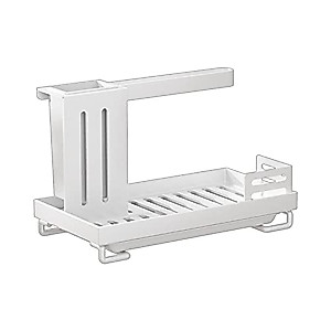 MagiDeal Bathroom Standing Rack, Kitchen Sink Organizer Countertop, Removable 2 Tier Sink Organizer, under Sink Organizers and Storage, for Dish Soap, White