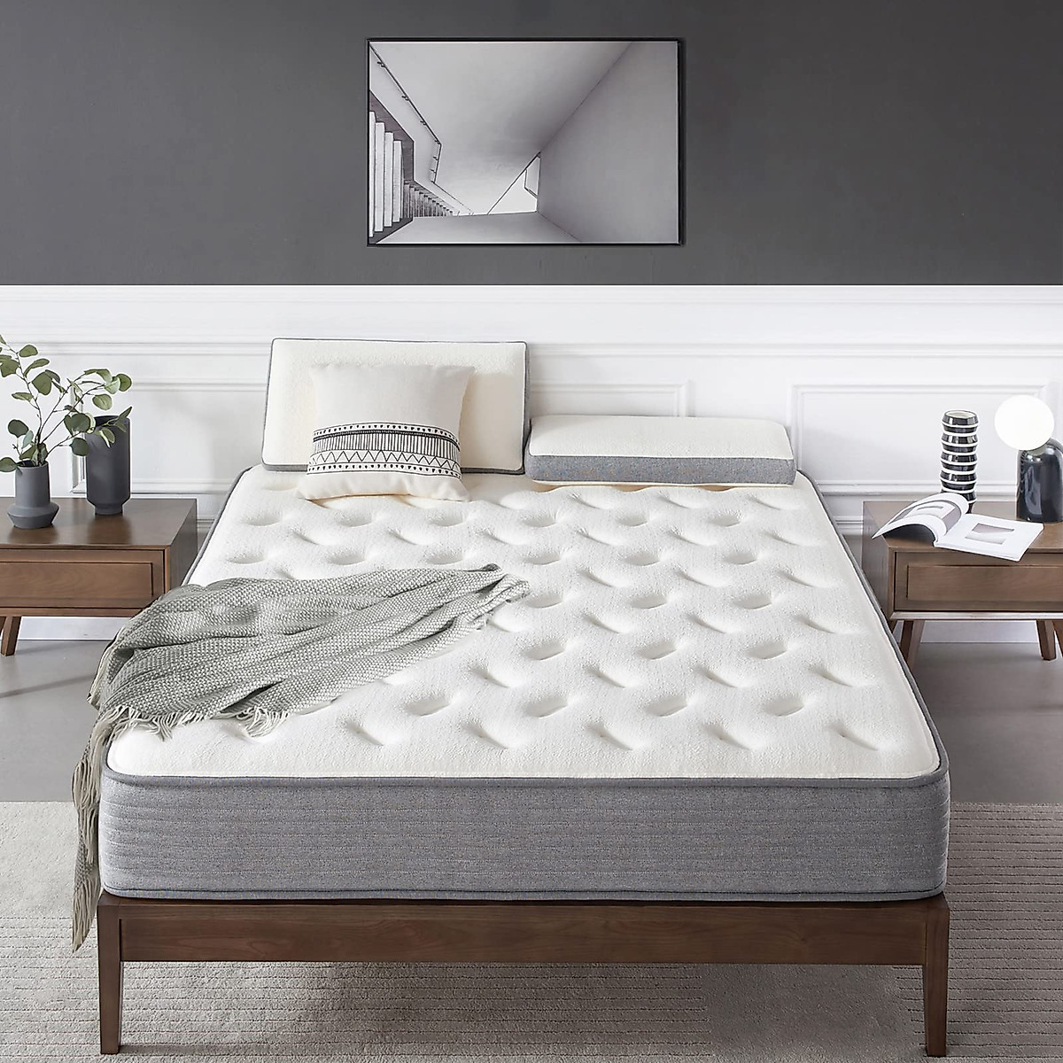 Queen Mattress, DIGLANT 10 Inch Hybrid Tight Top Mattress, Memory Foam Pocket Spring Mattress Sleep Supportive & Pressure Relief, Medium Firm Feel Mattress in a Box, CertiPUR-US Certified