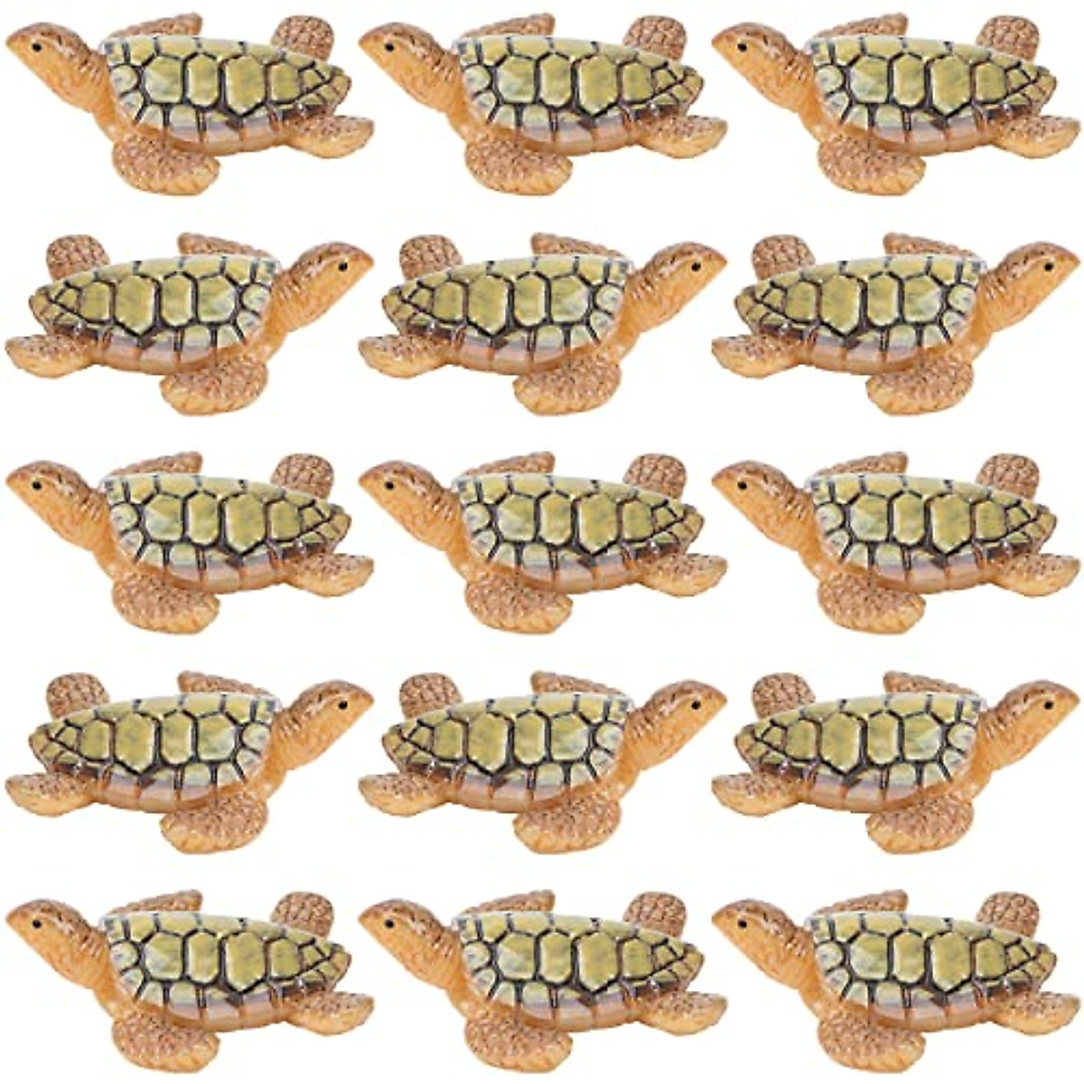 15 Pcs Miniature Sea Turtles Sea Turtle Figures Ocean Animal Figurines Mini Turtle Figurines for DIY Home Fairy Garden Office Fish Tank Birthday Party Favor Decorations