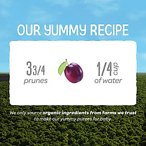 Happy Baby Clearly Crafted Organic Baby Food Stage 1, 3.5, 16 Count, Prunes, 56 Oz (Pack of 16)