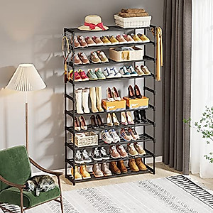 Tribesigns 10 Tiers Shoe Rack Shoe Shelf Large Capacity Shoe Organizer Tall Shoe Storage for Closet Entryway, Space Saving Shoe Tower for Living Room Hallwa
