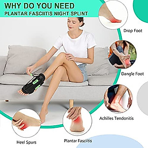 Mercase Plantar Fasciitis Night Splint Set, Planters Facetious Relief Kit with Night Splint for Men Women+Foot and Calf Stretcher Relief Plantar Fasciitis, Foot Drop, Achilles Tendonitis, Day&Night