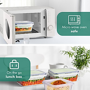 48PCS Food Storage Containers with Lids Airtight (24 Easy Snap Lids +24 Airtight Containers), Leakproof & BPA-Free Plastic Kitchen Organization Set for Lunch, Meal Prep with Free Labels & Marker