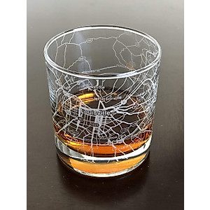 Rocks Whiskey Old Fashioned 11oz Glass Urban City Map Louisville Kentucky