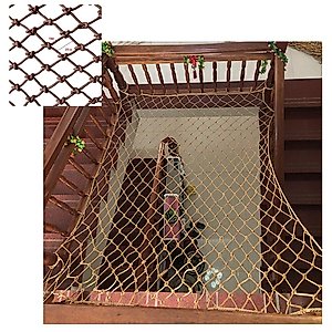 Protective Net Brown Nylon Net, Garden Decoration Net Balcony Safety Net Stairs Children Anti-Fall Net Kindergarten Protective Net Portable Fence Net Can Be Cut 1x2m3m4m (Size : 4 * 5M(13 * 16ft))