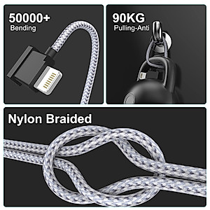 MTAKYI USB C-Lightning 0.5FT/15CM iPhone Charge+Data Remote Controller Cable,for DJI Mavic Air 2,Mavic Air 2S,Mavic Mini 2,Mavic 3,Drone Accessories Nylon Braided OTG Adapter (Apple/iOS Connector)