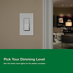 Lutron Diva LED+ Dimmer Switch for Dimmable LED, Halogen and Incandescent Bulbs, Single-Pole or 3-Way, DVCL-153P-WH, White