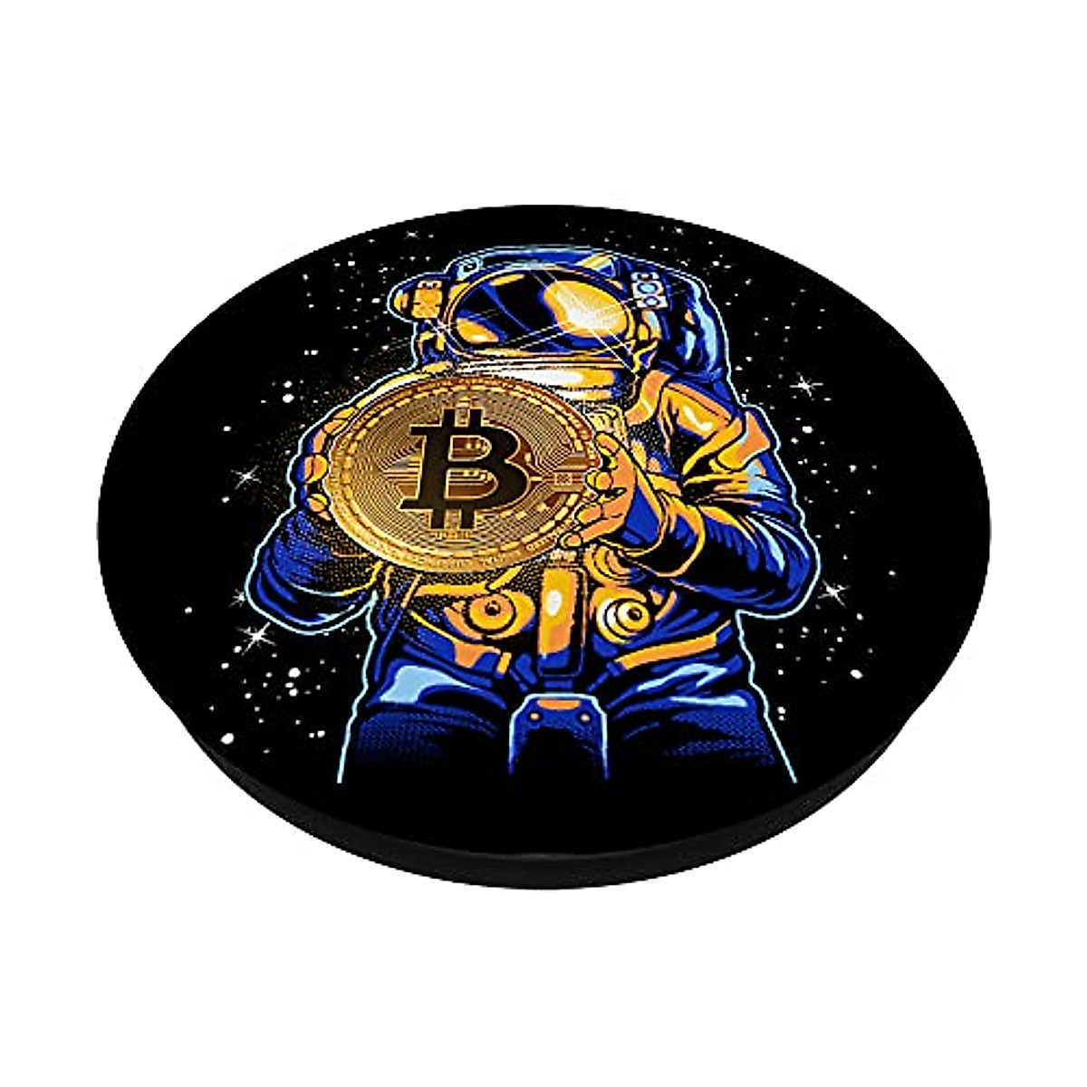 Bitcoin Astronaut Crypto Currency Art Future Minimal Design PopSockets Swappable PopGrip