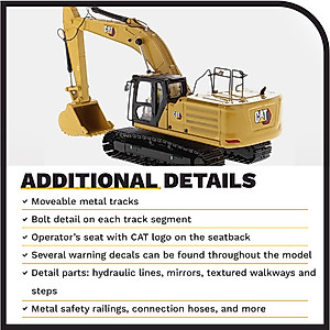 Diecast Masters 1:50 Caterpillar 336 Next Generation Hydraulic Excavator | High Line Series Cat Trucks & Construction Equipment | 1:50 Scale Model Diecast Collectible | Diecast Masters Model 85586