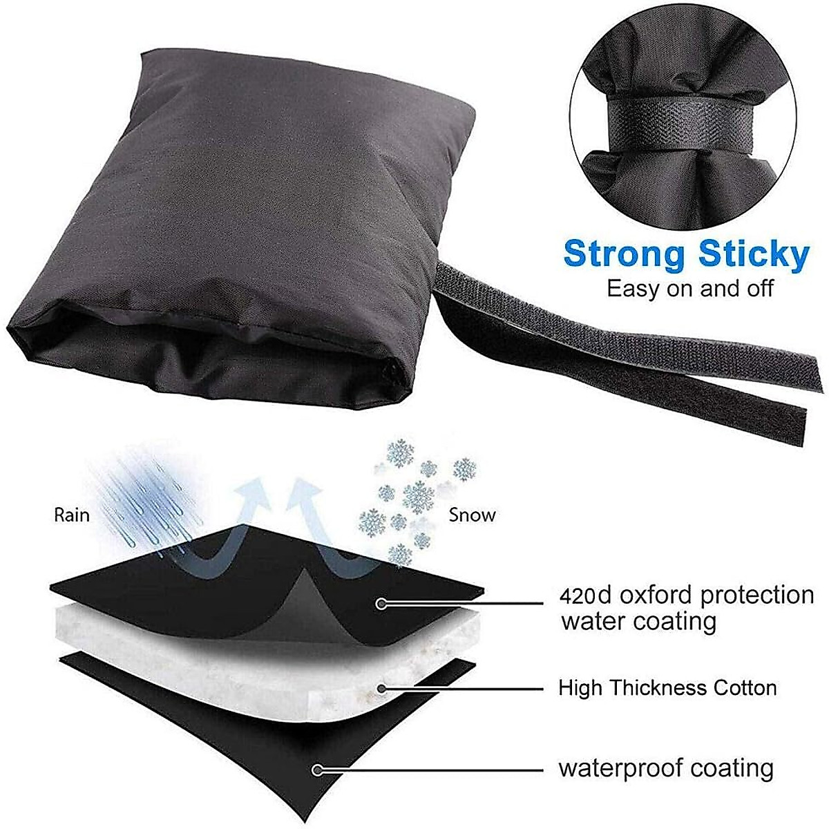Outdoor Faucet Cover for Winter - Pro 7.1"W x 10.6"H Outdoor Water Faucet Cover Socks for Winter Freeze Protection Pipe Insulation Reusable Waterproof Insulated Spigot backflow Cover,Black