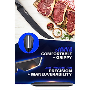 Dalstrong Shadow Black Series Curved Boning Knife 6" Bundled with Butcher & Breaking Knife 10" - NSF Certified