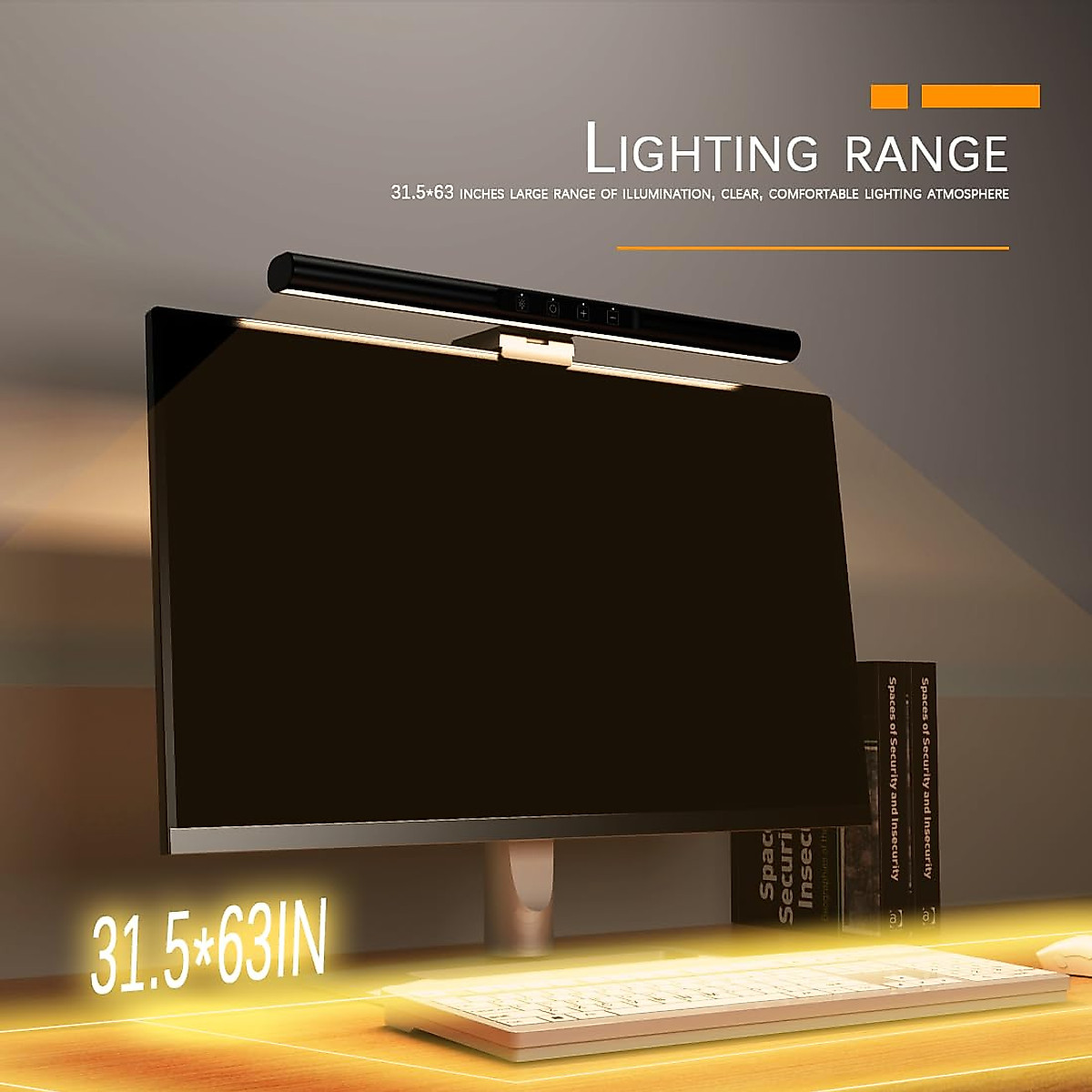 AQINGLING Monitor Light Bar Aluminum, 15.75in 80 LED Monitor Lamp Bar, Eye-Caring 5 Modes Dimmable Desk Lamp Sereen Light Bar, Desktop Lamp, Cpmputer Lamp, Laptop Lamp, Task Lamp, TB-300S