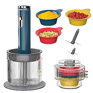 Cordless Food Chopper Electric, AYOTEE Portable Food Processor With USB Charging, Multi Speed Adjustable 2 Blades, 500Ml Bowl & 3 * 100Ml Bowl, Food Blender Suitable For Meat, Veggie, Nuts, Baby Food