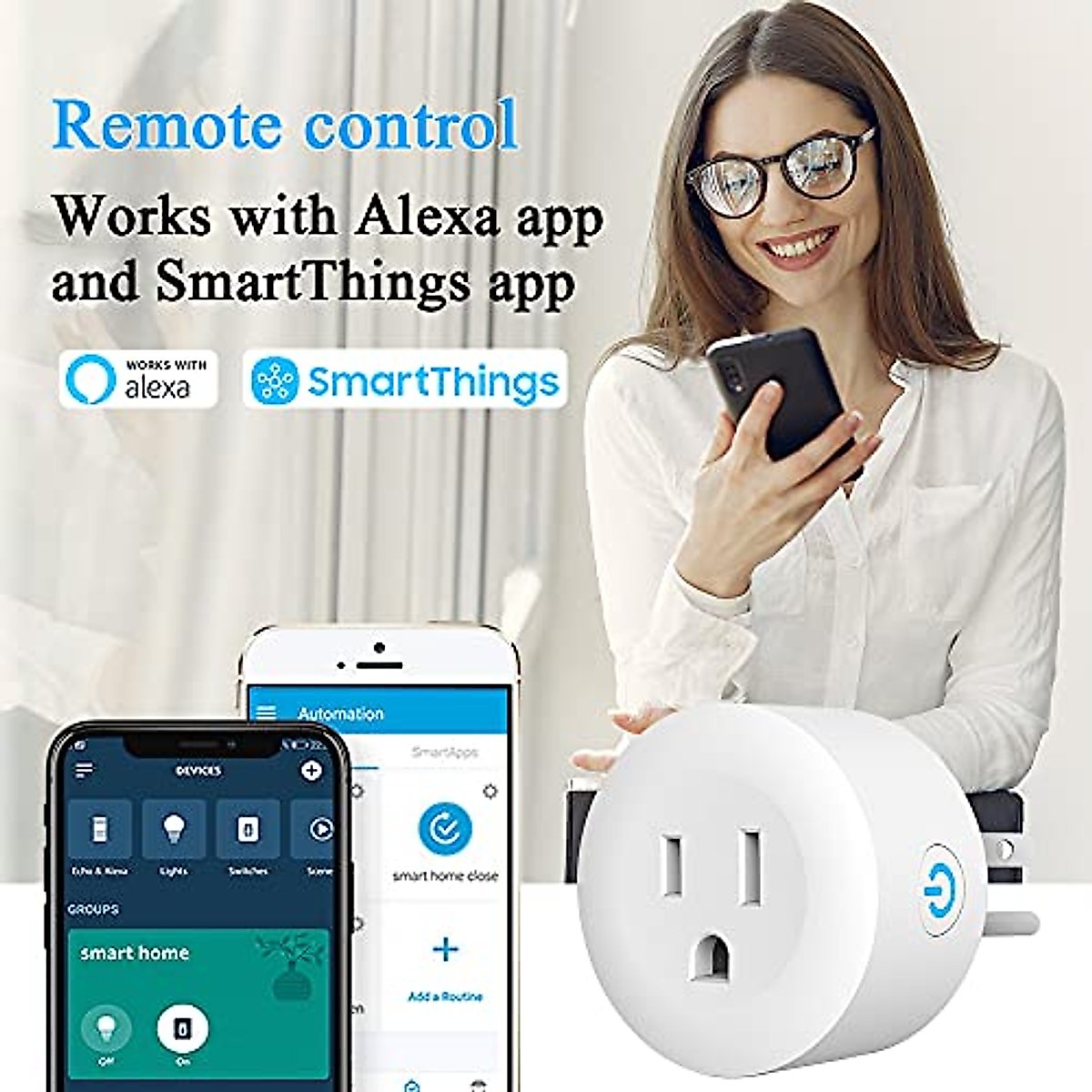 Smart Plug,DOGAIN Zigbee Smart Plugs Outlet Works with ST and Echo Plus Hub Voice Control Compatible with Alexa and The Google Assistant (Hub Required)(2 Pack)