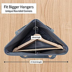 Carpenter Woods Clothes Hanger Organizer Bag with Handles, Hanger Holder For Storage,Stacker, Hanger Caddy, Closet Laundry Hamper Corner Bathroom Organizer Triangle Kids Toy Storage Grey