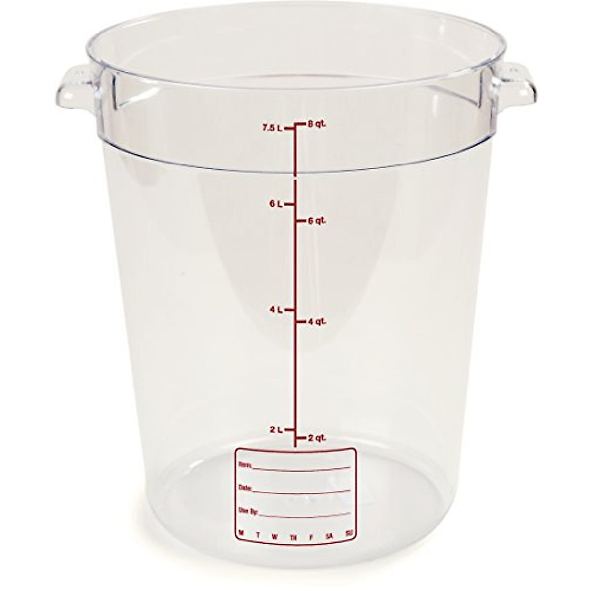 Carlisle FoodService Products 1076607 StorPlus Polycarbonate Round Food Storage Container, 8 Quart, Clear