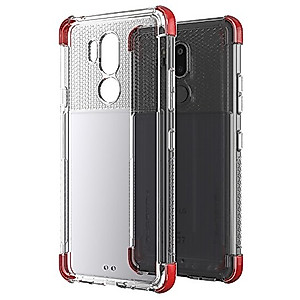 Ghostek Covert Hybrid Bumper Case Gel Corners Designed for LG G7 ThinQ - Red