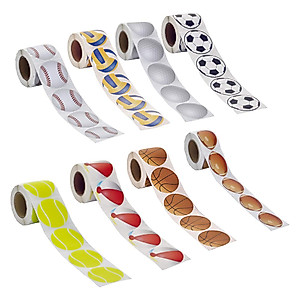 Muka 250 PCS 2" Basketball Stickers, Standard Permanent Self-Adhesive Stickers, Sports Party Supplies