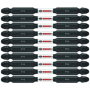BOSCH ITDEPH335B 10-Pack 3-1/2 In. Phillips #3 Impact Tough Double-Ended Screwdriving Bits
