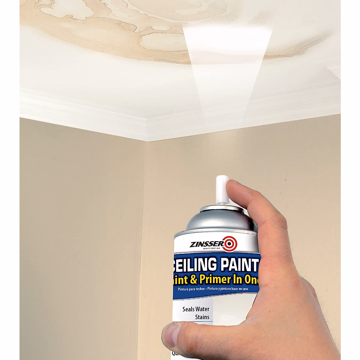 Zinsser Ceiling Acrylic Paint & Primer in One, 13 oz, Flat White