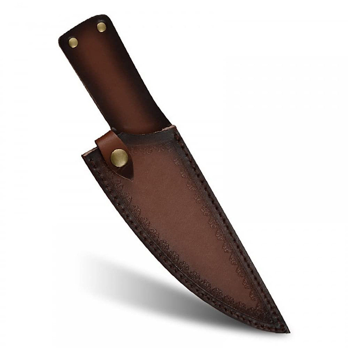 MiOYOOW Leather Knife Sheath, 8" Knife Head Sheath Kitchen Knife Protective Scabbard with Belt Loop for Outdoor Camping BBQ Hunting