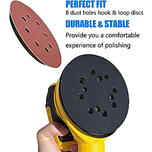 2 Pack 5 Inch 8 Hole Hook and Loop Replacement Sander Pad for DeWalt DWE6423/6423K, DWE6421/6421K, DWE6421-B2, DWE6421-B3, DWE6421-BR, DCW210B Sander Part -DWE64233 & N329079