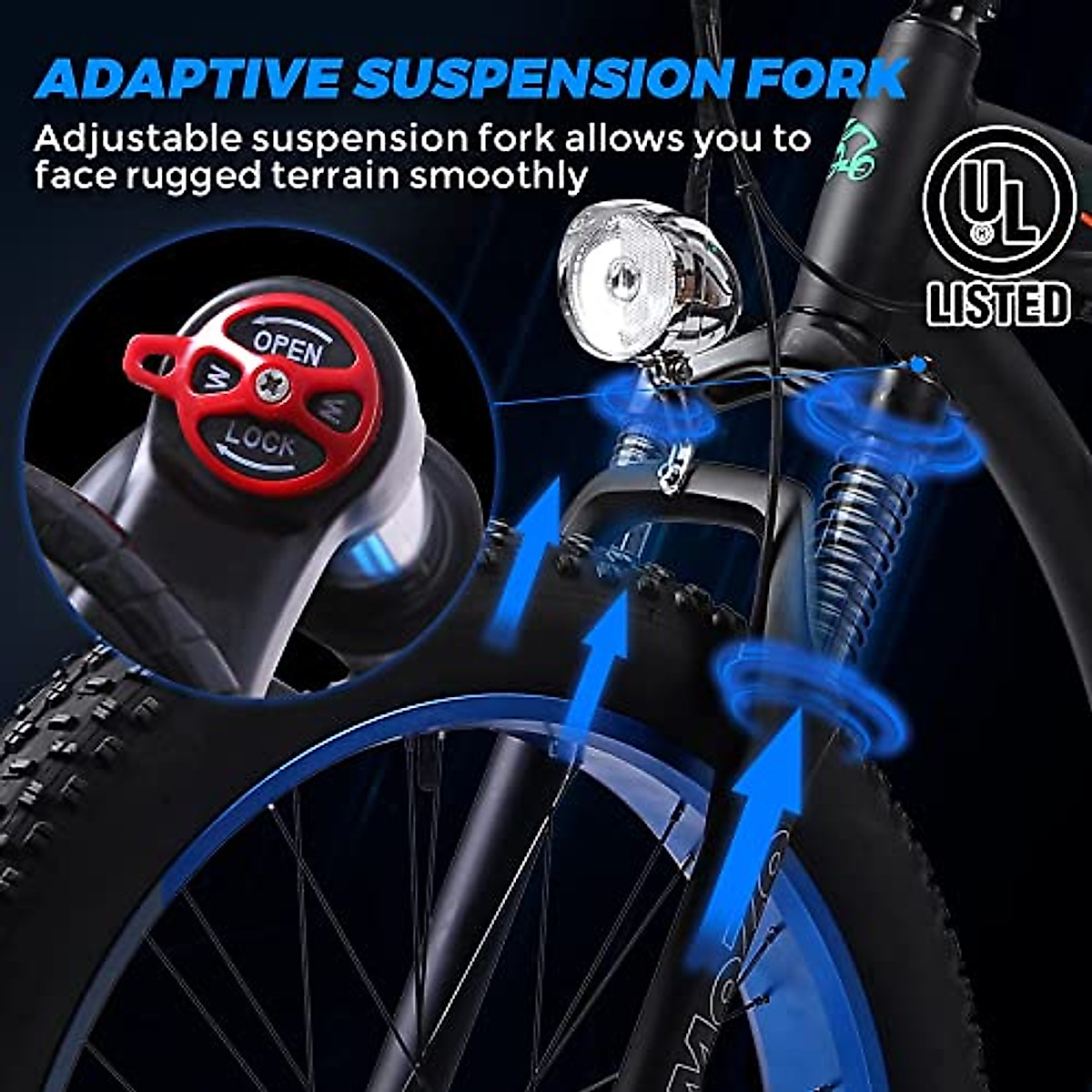 ECOTRIC Electric Bike 26" Fat Tire 750W Electric Bicycles 48V 13AH Removable Large Battery Beach Snow Mountain E-Bike for Adults UL Certified with Dual Shock Absorber & Shimano 7-Speed