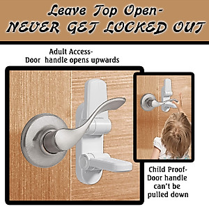 3 Pack - Door Lever Baby Safety Lock - Baby Proofing - Prevent Little Kids from Opening Doors with A Child Proof Door Handle Lock - 3M Adhesive - Driddle