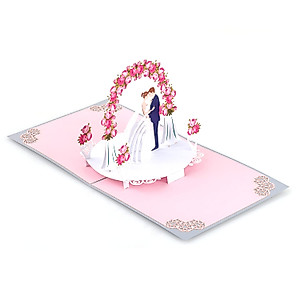 HAPPY GIFTERS Wedding 3D Pop Up Valentine Card – Pop Up Love Cards – Wedding Cards for Bride and Groom – Anniversary card 3D – Just Married Card - 3D Card Love with Envelope Included