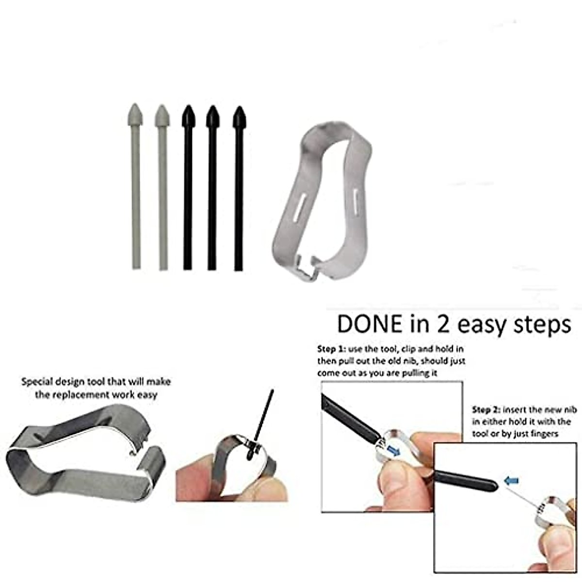 Note 10 S Pen Replacement (with Bluetooth) for Samsung Galaxy Note 10, Note 10 Plus, Note 10+ 5G with 5*Tips/Nibs (Black)