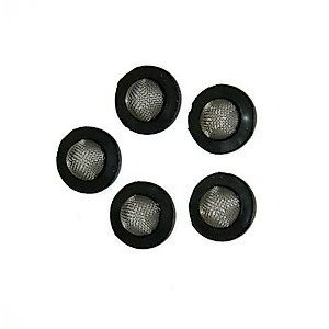 Sellerocity 5 PK Inlet Filter Strainer Screens with 3/4" Hose Size Grommet Seal for Pressure Washer Garden Hose Hookups & Washing Machine Intake Filtration