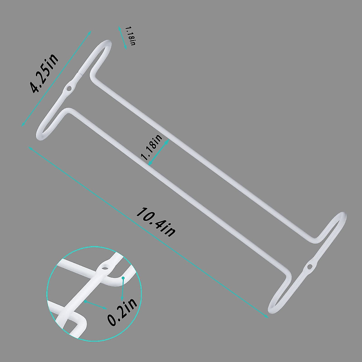 eastbao white 4 Wine Glass Rack Under Cabinet Shelf Glasses Holder Storage With Drying Stemware Rack Under Counter Wine Glass Holder Metal Hanger Steamware Wine Glass Hanging Rack for Kitchen