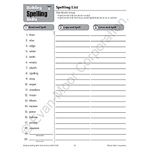 Evan-Moor Building Spelling Skills, Grade 4 - Homeschooling & Classroom Resource Workbook, Reproducible Worksheets, Teaching Edition, Spelling Strategies, Reading and Writing Skills
