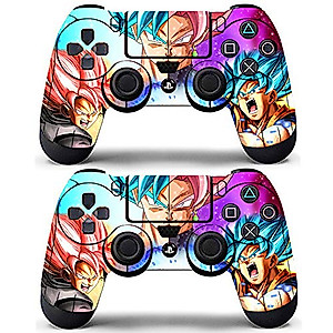 Vanknight Play Station 4 PS-4 Controllers Skin Vinyl Decals Skins Stickers 2 Packs Goku