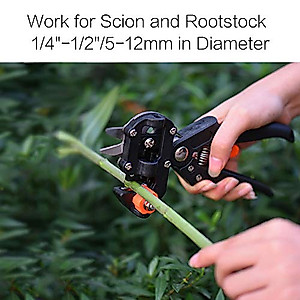 FUNTECK 2-in-1 Grafting Tools Pruner Kit, V-Graft Omega-Graft and U-Graft, Perfect for Fruit Tree Grafting, Including Grafting Tapes, Grafting Knife & Replacement Blades