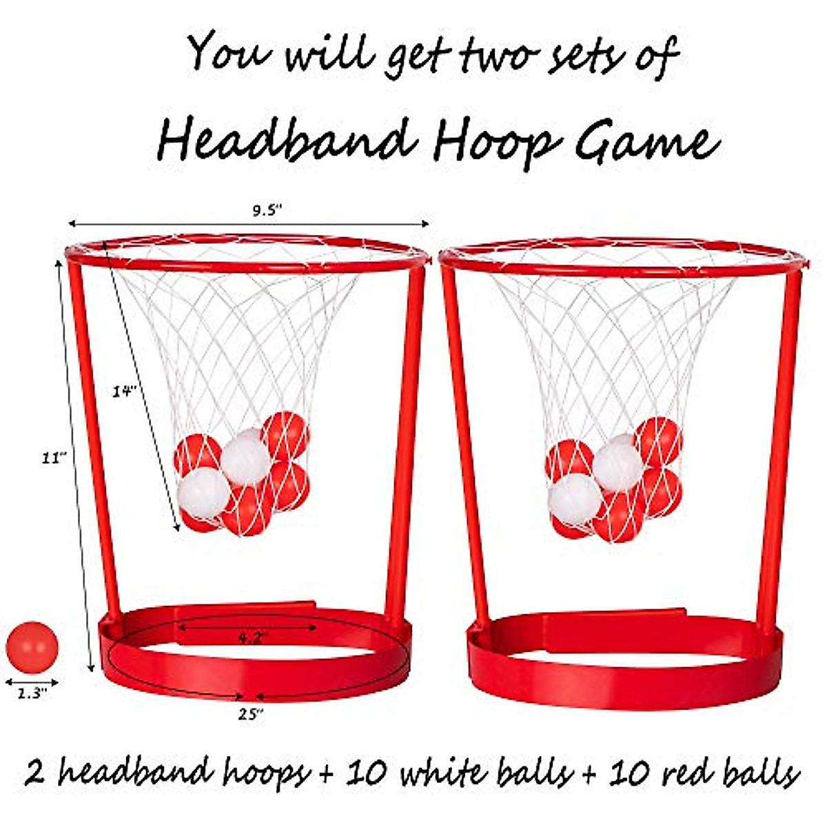 90shine Christmas Gag Gifts Headband Hoop Ball Game White Elephant Exchange Party Xmas Holiday Fun Carnival Activities