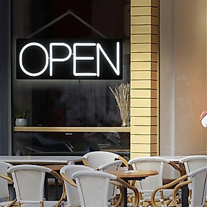 Open Signs for Business 12V/2A Ultra Bright LED Neon Open Sign 16 Inch Lighted Open Sign Electric Light Up Open Sign for Business Storefront Window Glass Door Retail Shop Store Bar Salon