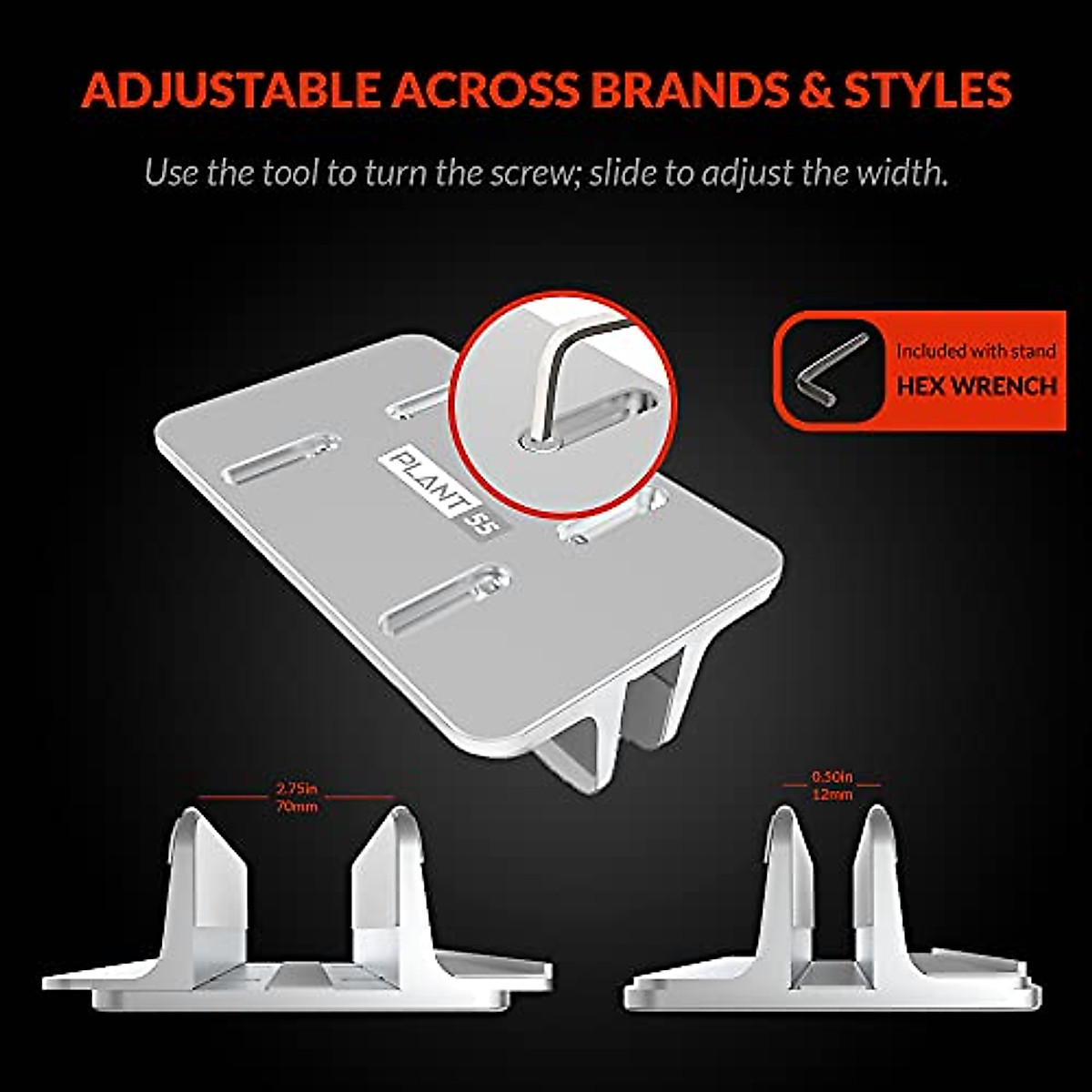 Vertical Laptop Stand with New Smart Phone Slot; Solid Upright MacBook Storage Saves Desk Space; Strong Aluminum Adjustable Rack with Powerful, Never Fail Hold