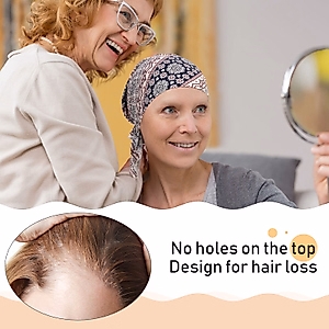 Geyoga 6 Pcs Women Head Scarf Pre-Tied Beanies Covers Cap Stretch Print Sleep Turban Hat Ruffle Scarves (Floral)