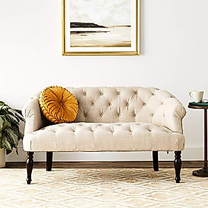 Rosevera C18-1 (1-B) Garner Chesterfield Settee Loveseat, Beige